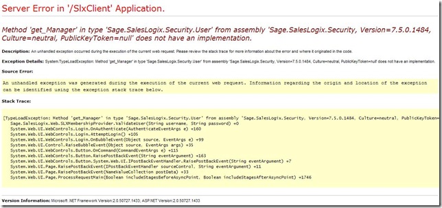 Retrieving The Manager In Saleslogix 75 Web Customer Fx